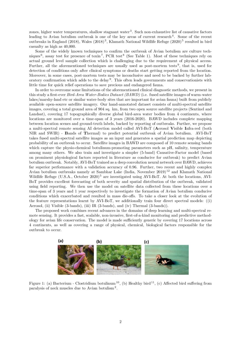 Bird-Area Water-Bodies Dataset (BAWD) and Predictive AI Model for Avian ...