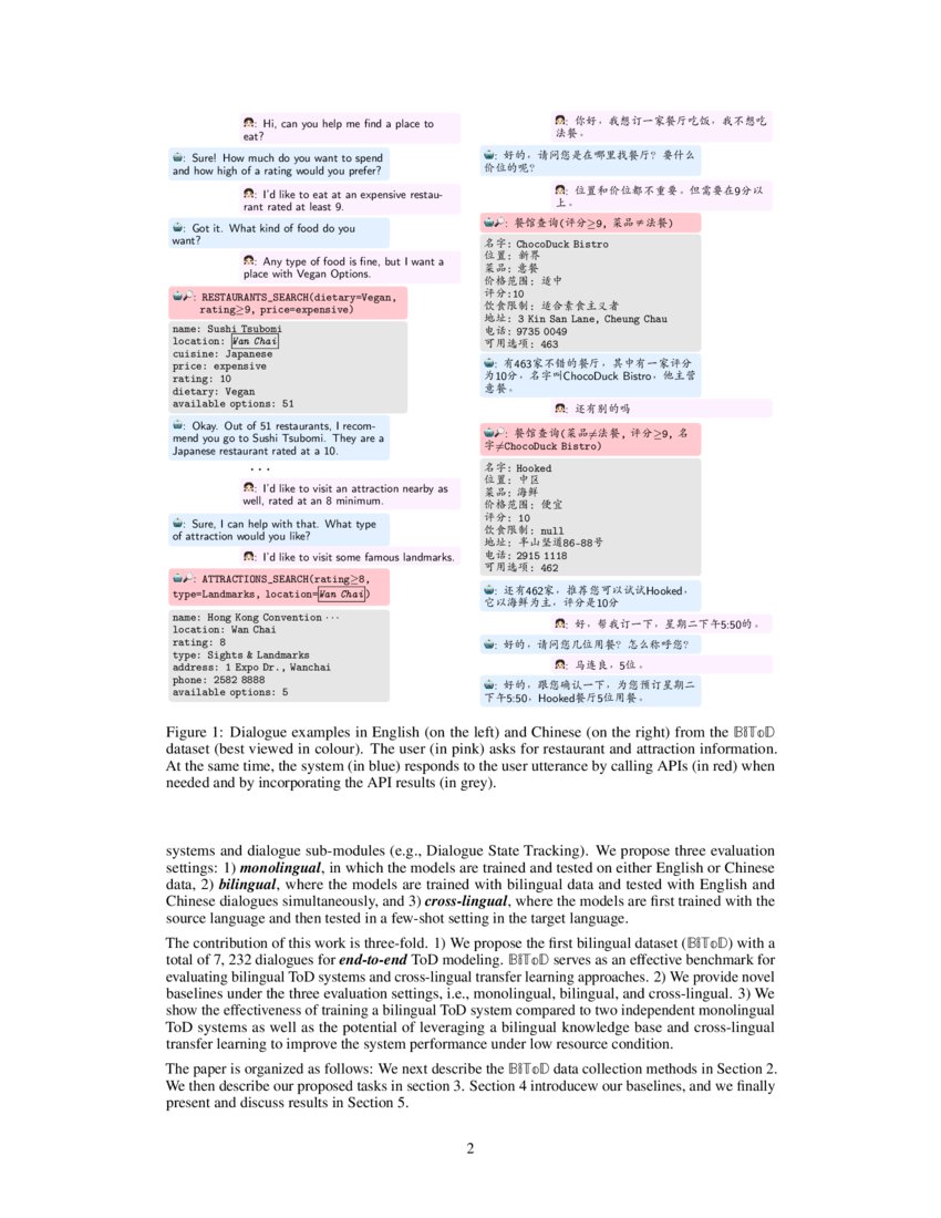 Bitod A Bilingual Multi Domain Dataset For Task Oriented Dialogue Modeling Deepai