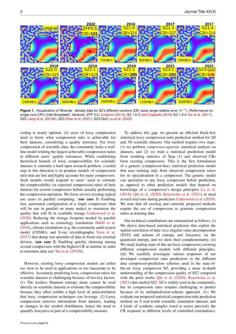 Black Box Statistical Prediction Of Lossy Compression Ratios For Scientific Data Deepai