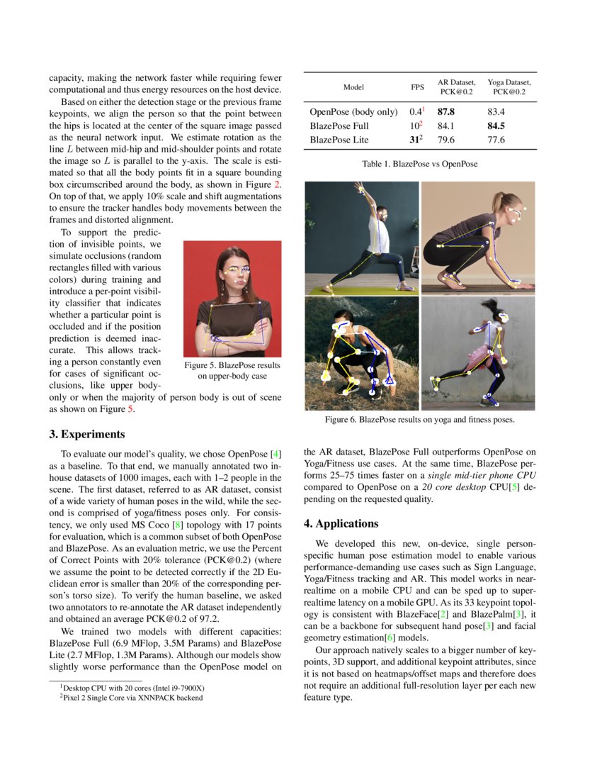 BlazePose: On-device Real-time Body Pose tracking | DeepAI