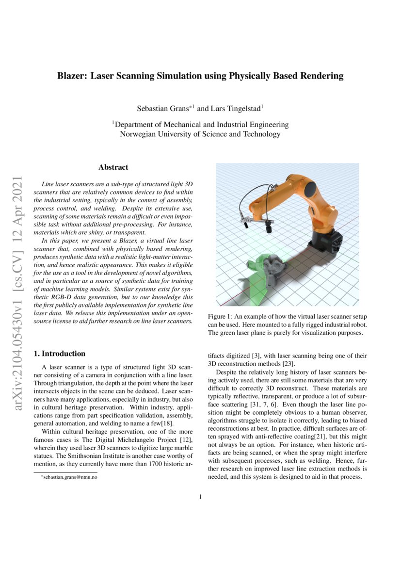 Blazer: Laser Scanning Simulation using Physically Based Rendering | DeepAI