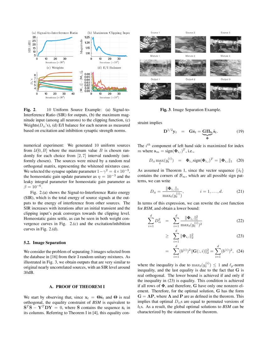 Blind Bounded Source Separation Using Neural Networks with Local Learning Rules | DeepAI