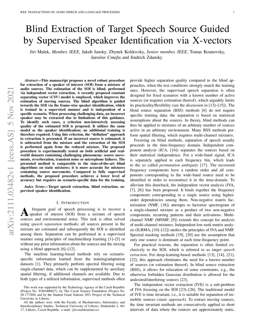 Blind Extraction Of Target Speech Source Guided By Supervised Speaker Identification Via X