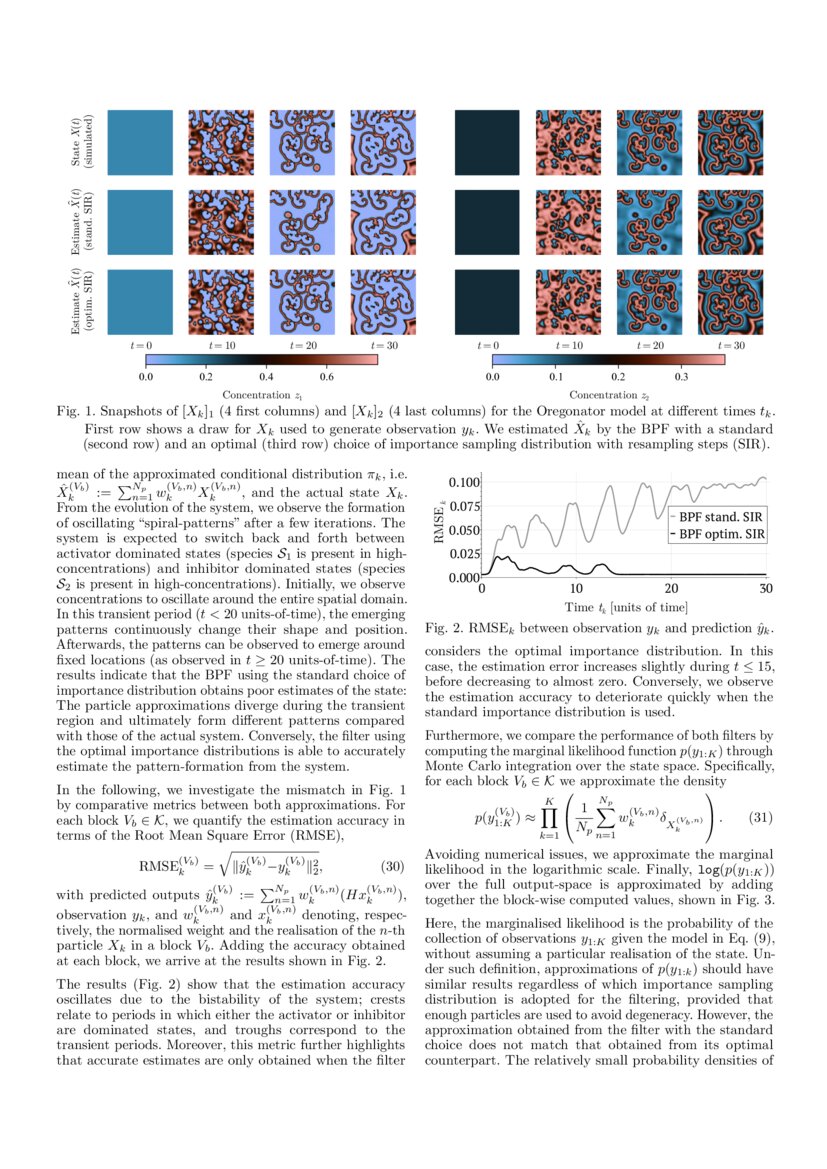 Block Particle Filters For State Estimation Of Stochastic Reaction
