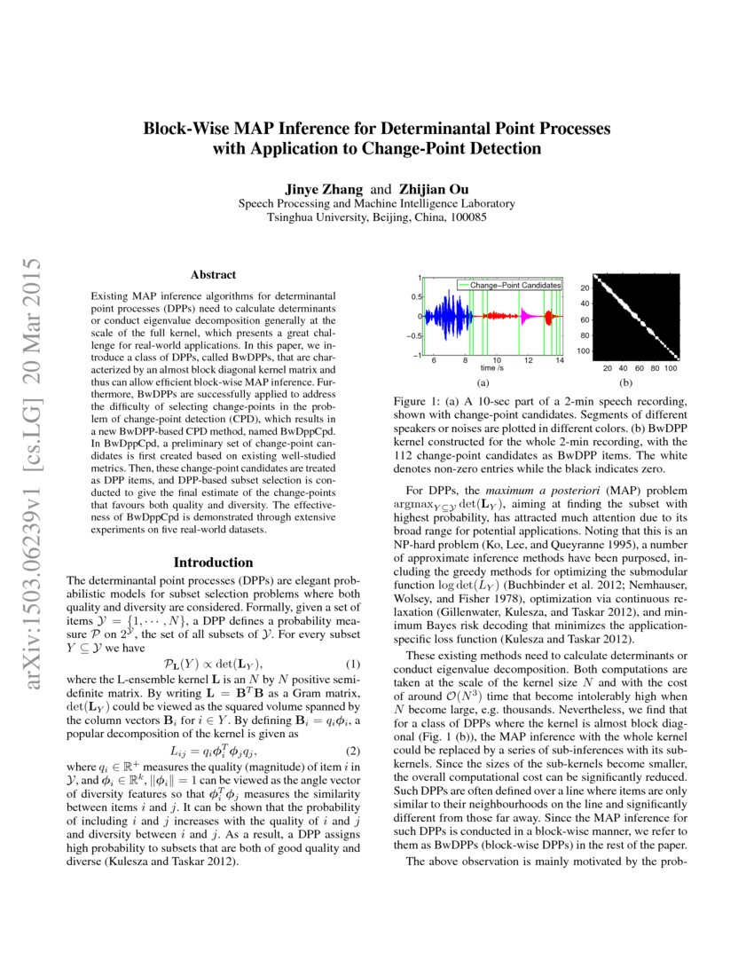 Block-Wise MAP Inference for Determinantal Point Processes with Application to Change-Point ...
