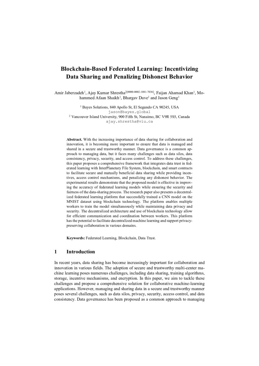 Blockchain-Based Federated Learning: Incentivizing Data Sharing and Penalizing Dishonest ...