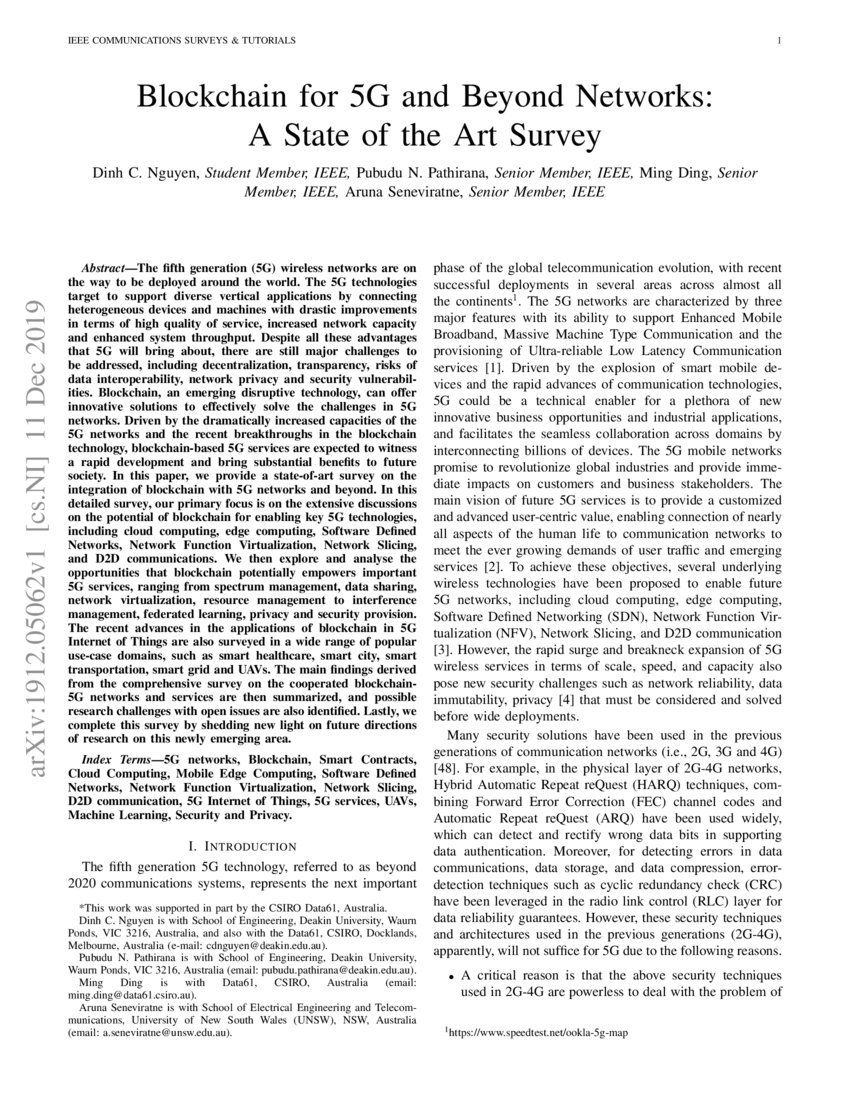 Blockchain for 5G and Beyond Networks: A State of the Art Survey | DeepAI