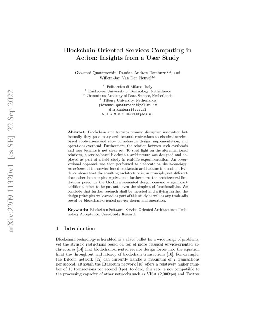 Blockchain Oriented Services Computing In Action Insights From A User