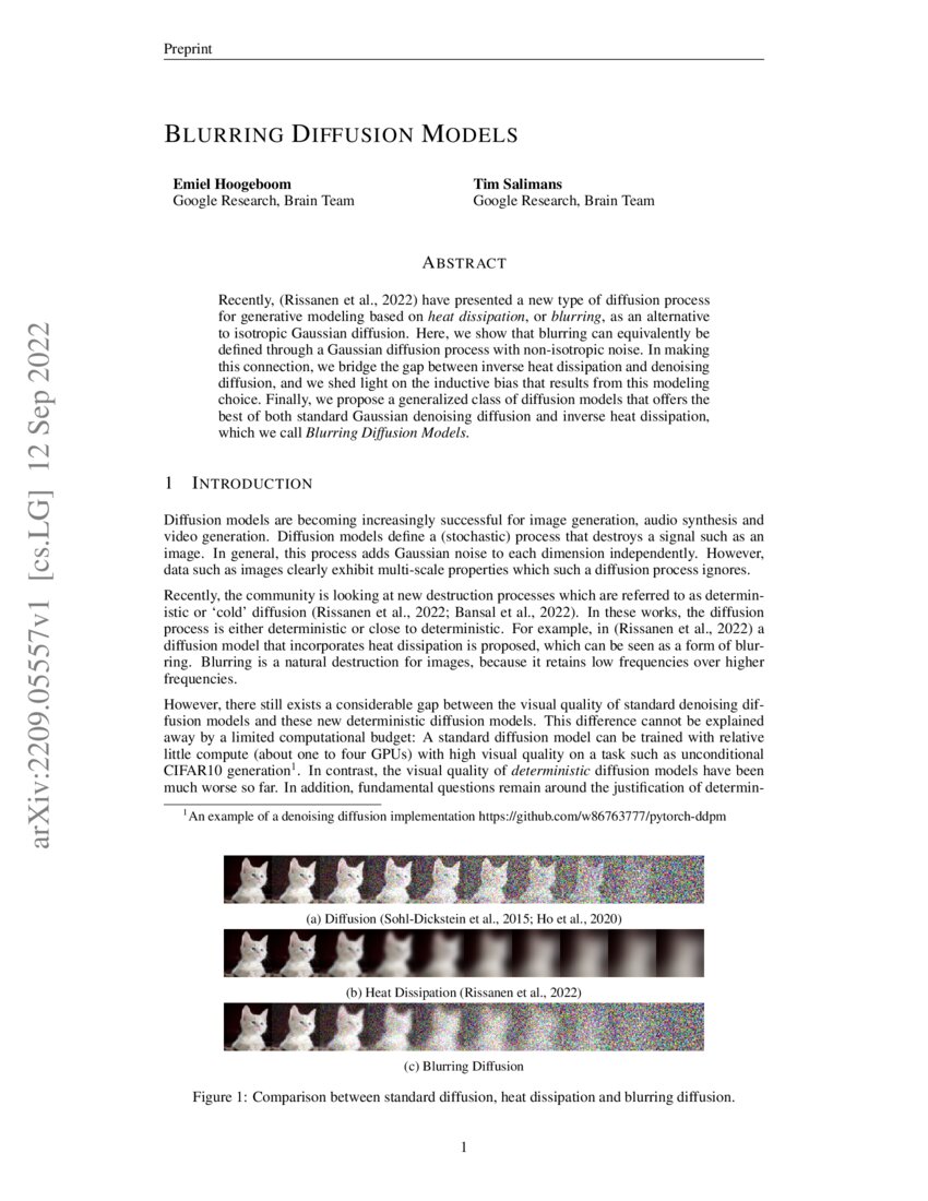 Blurring Diffusion Models | DeepAI