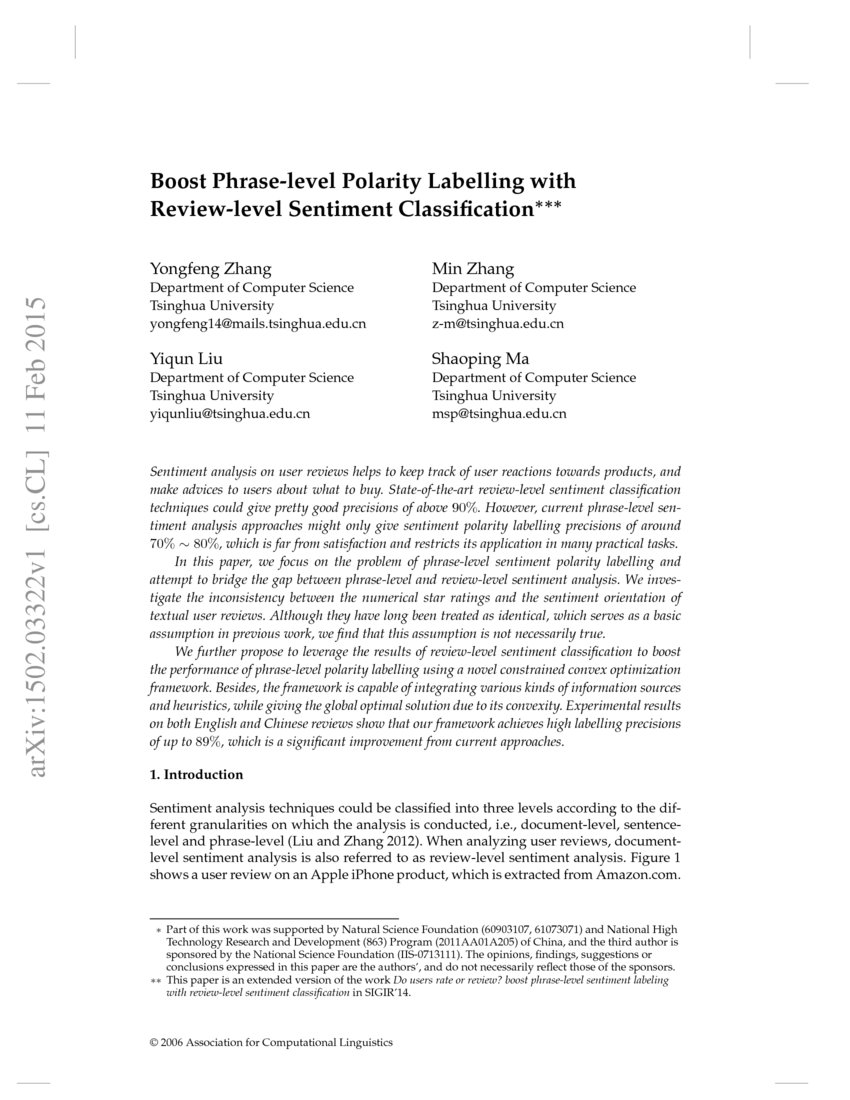 Boost Phrase-level Polarity Labelling with Review-level Sentiment Classification | DeepAI