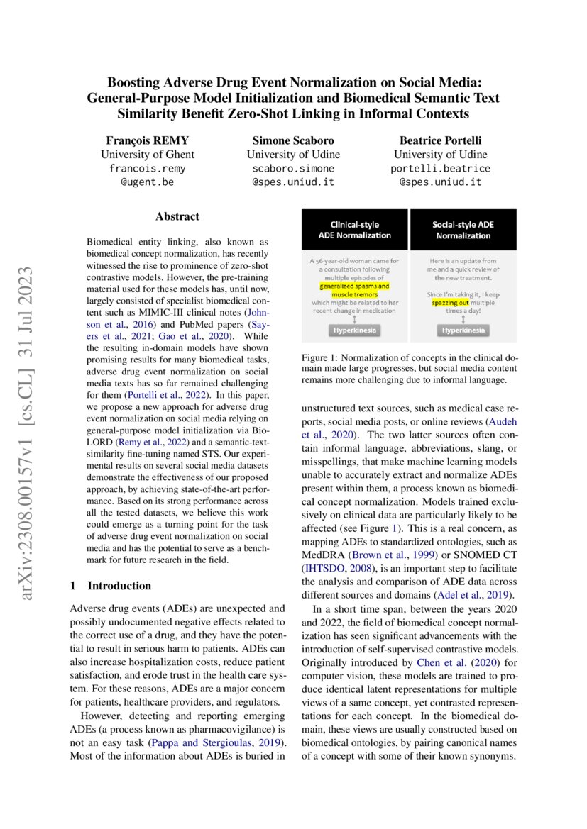 Boosting Adverse Drug Event Normalization On Social Media General Purpose Model Initialization