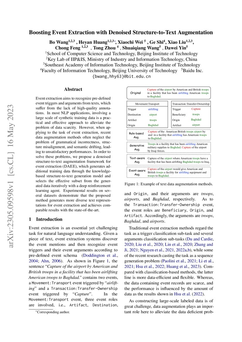 Boosting Event Extraction With Denoised Structure To Text Augmentation Deepai