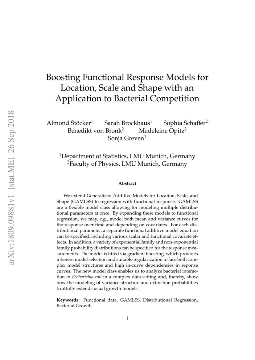 Boosting Functional Response Models For Location Scale And Shape With