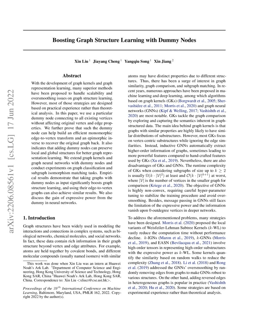 Boosting Graph Structure Learning with Dummy Nodes | DeepAI