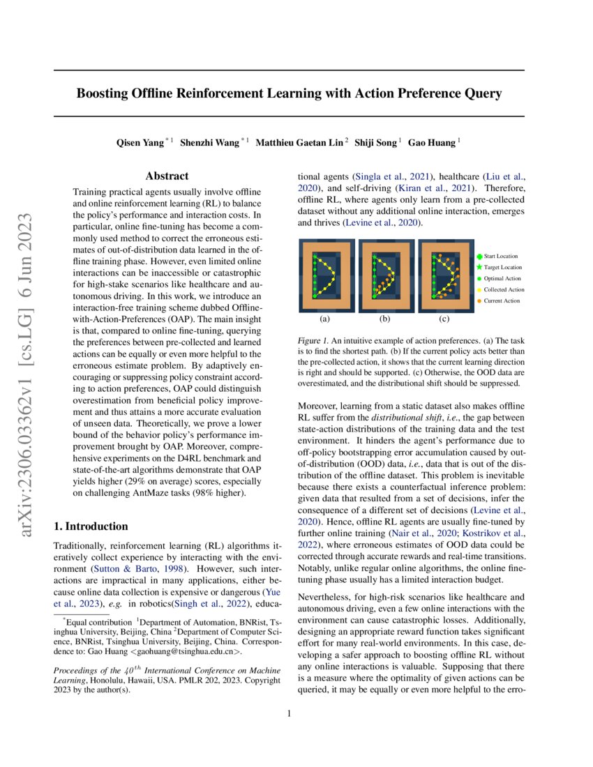Boosting Offline Reinforcement Learning With Action Preference Query