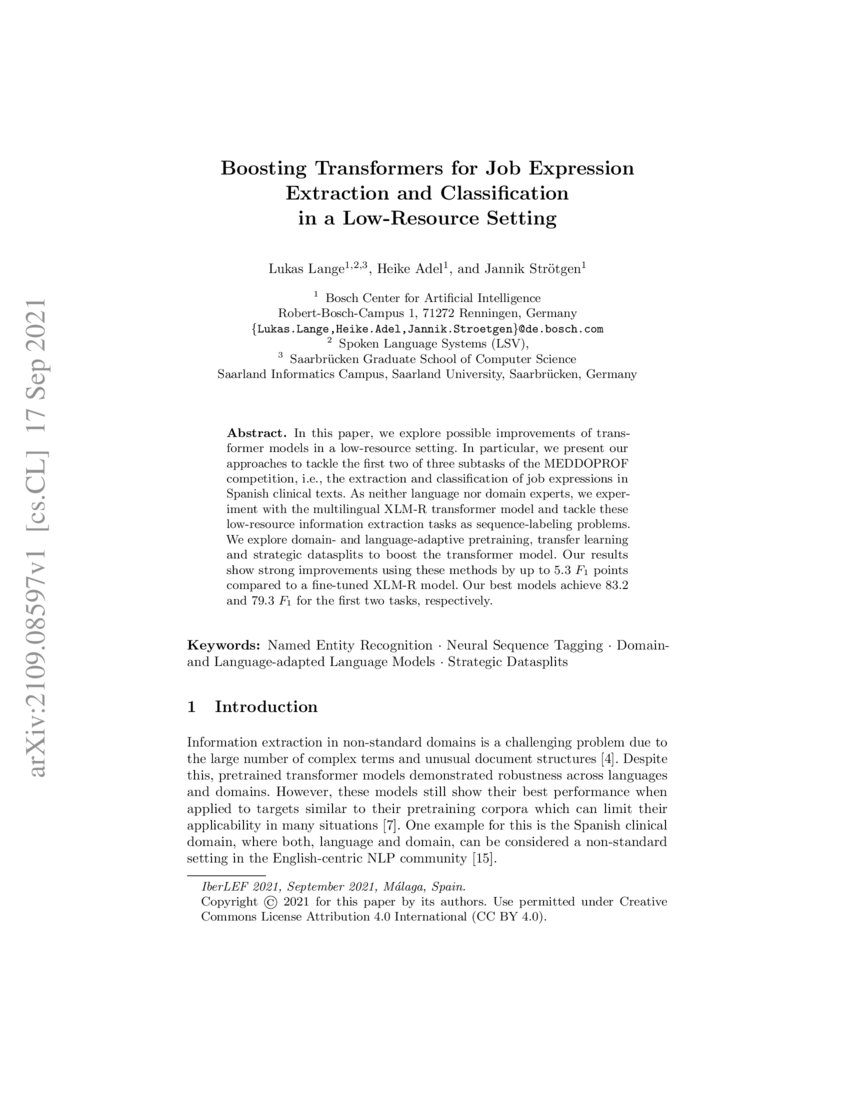 Boosting Transformers for Job Expression Extraction and Classification ...