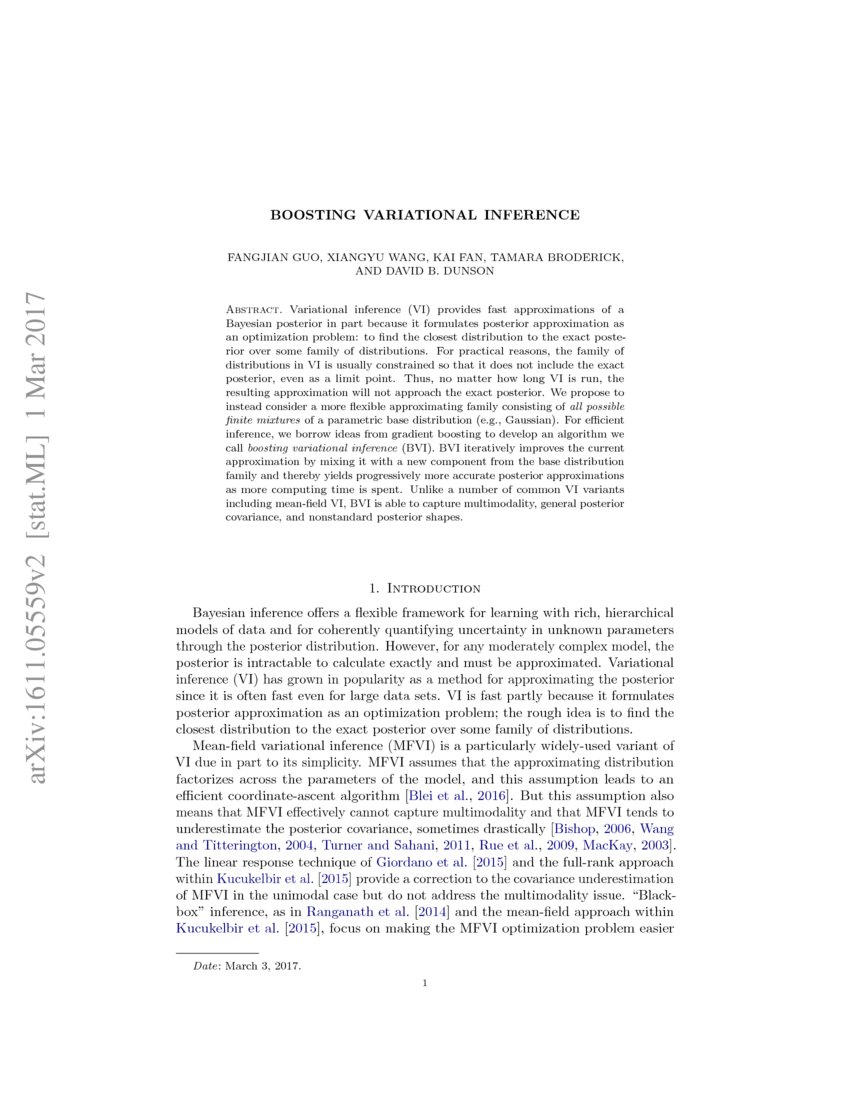 Boosting Variational Inference | DeepAI