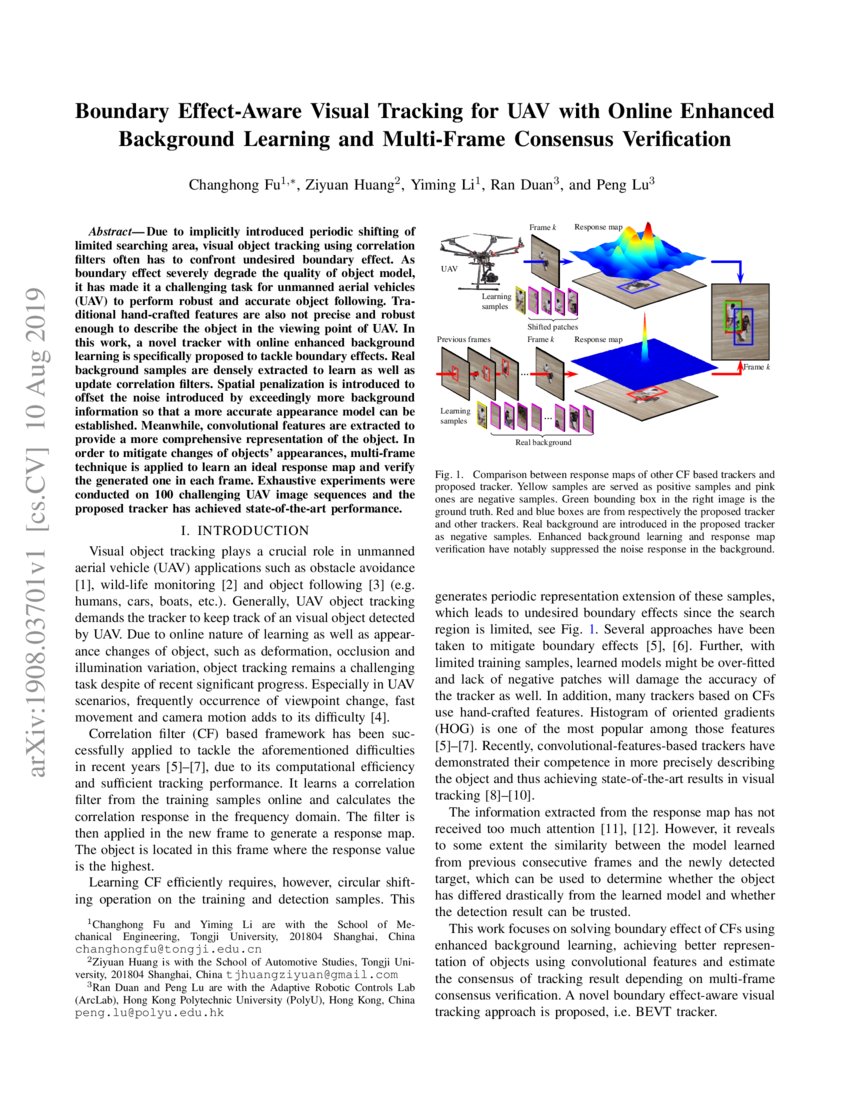 Boundary Effect Aware Visual Tracking For Uav With Online Enhanced Background Learning And Multi