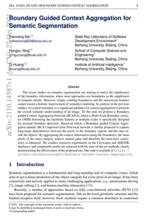 Boundary Guided Context Aggregation For Semantic Segmentation Deepai 
