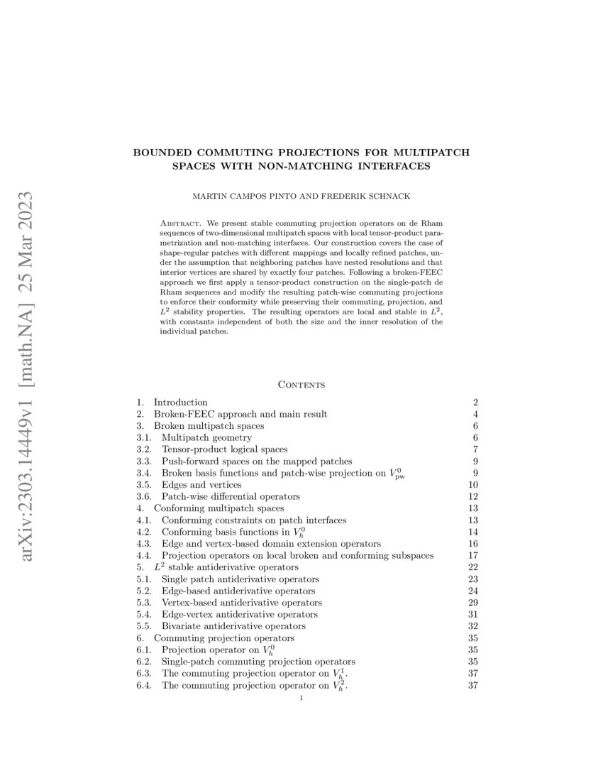Bounded Commuting Projections For Multipatch Spaces With Non Matching Interfaces Deepai