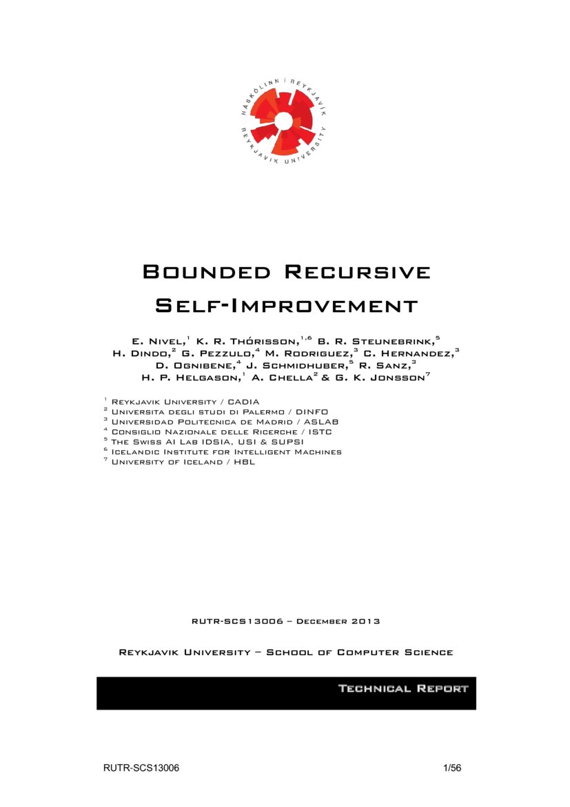Bounded Recursive Self-Improvement | DeepAI