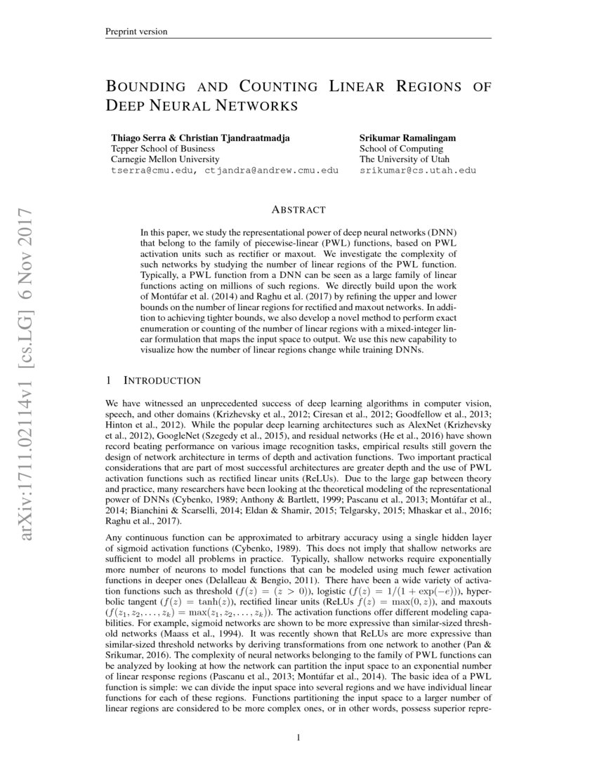 Bounding and Counting Linear Regions of Deep Neural Networks | DeepAI