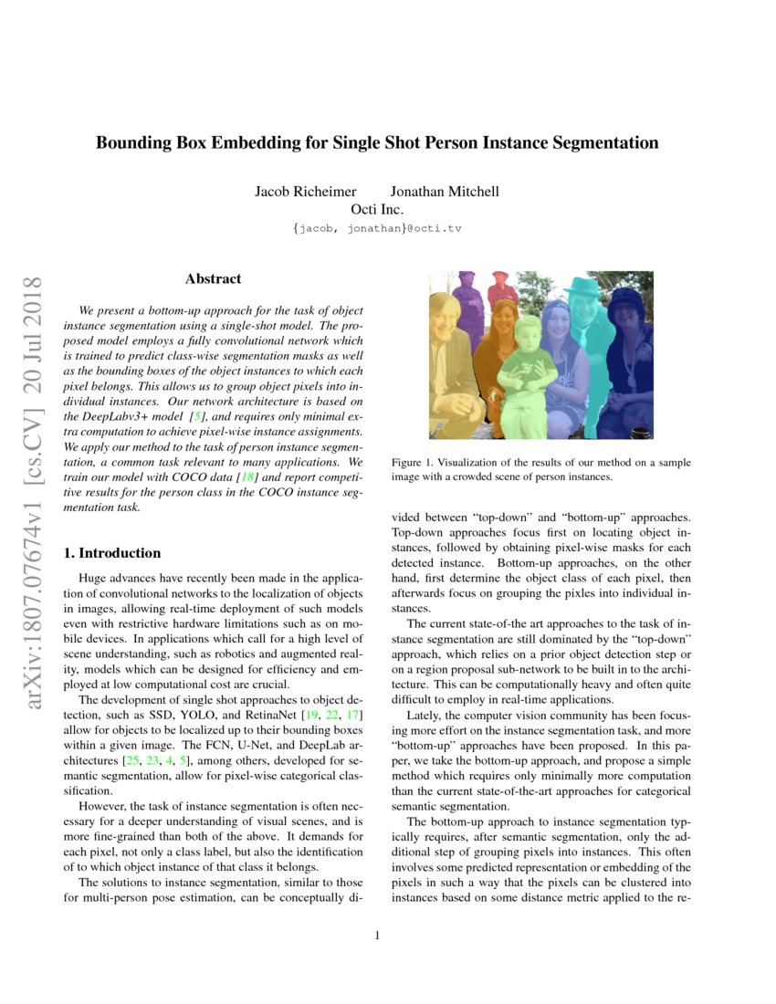 Bounding Box Embedding for Single Shot Person Instance Segmentation | DeepAI