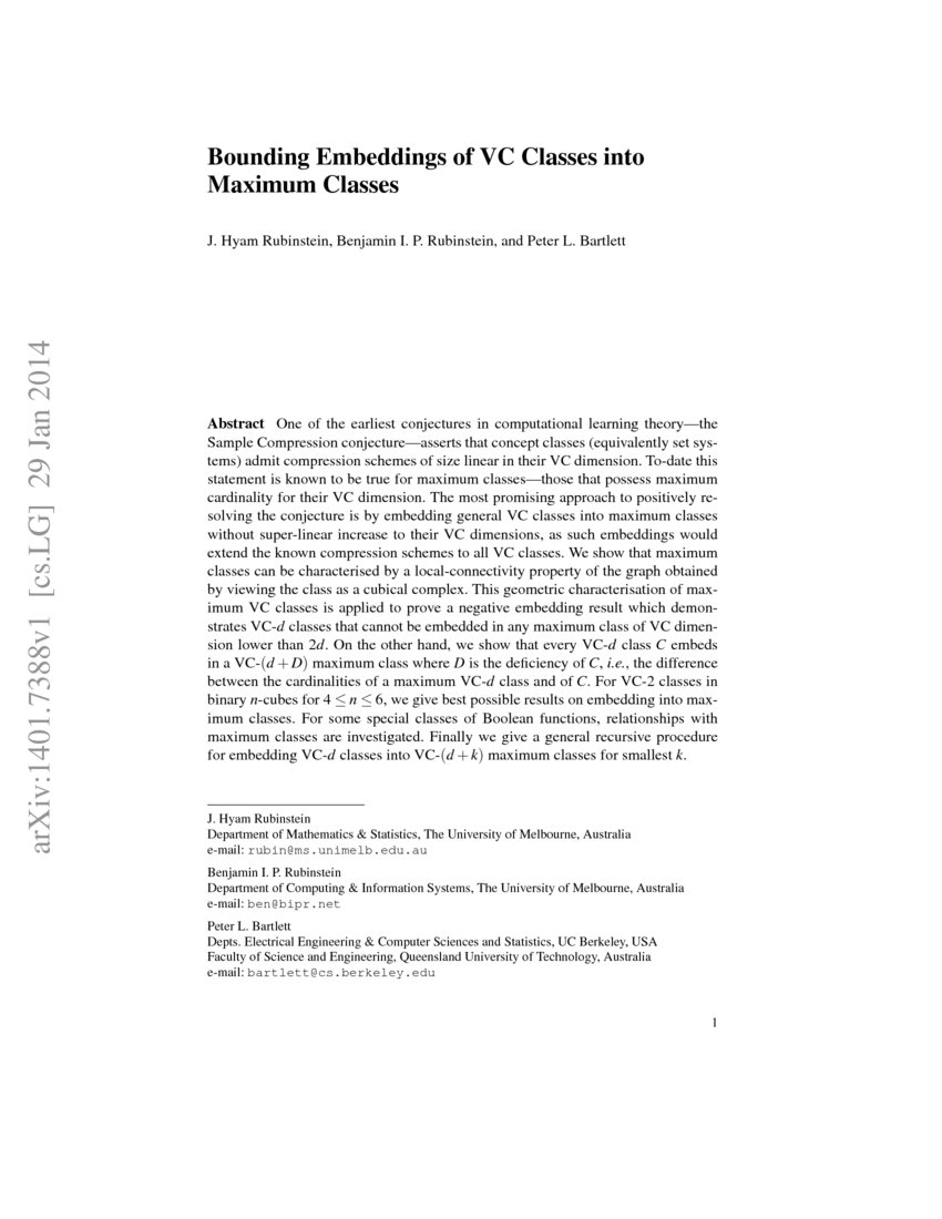 Bounding Embeddings of VC Classes into Maximum Classes | DeepAI