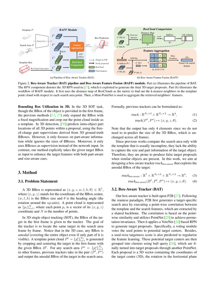 Box-Aware Feature Enhancement for Single Object Tracking on Point Clouds | DeepAI