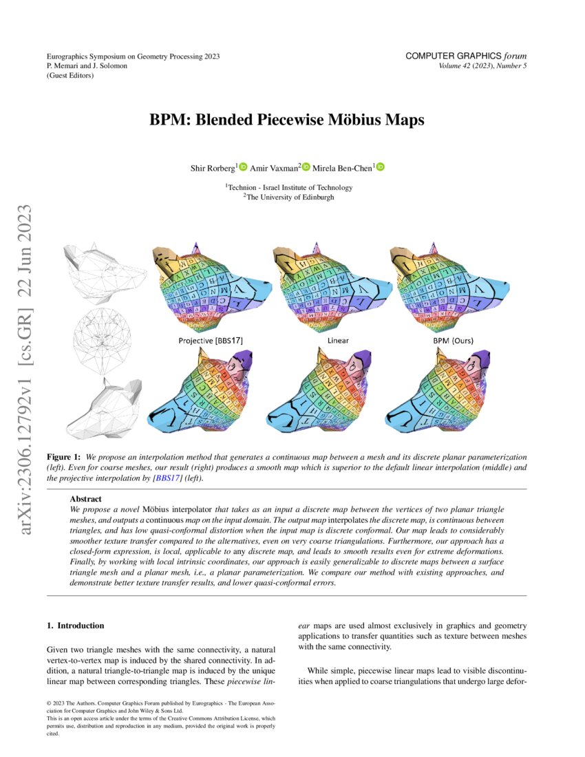 BPM: Blended Piecewise Moebius Maps | DeepAI