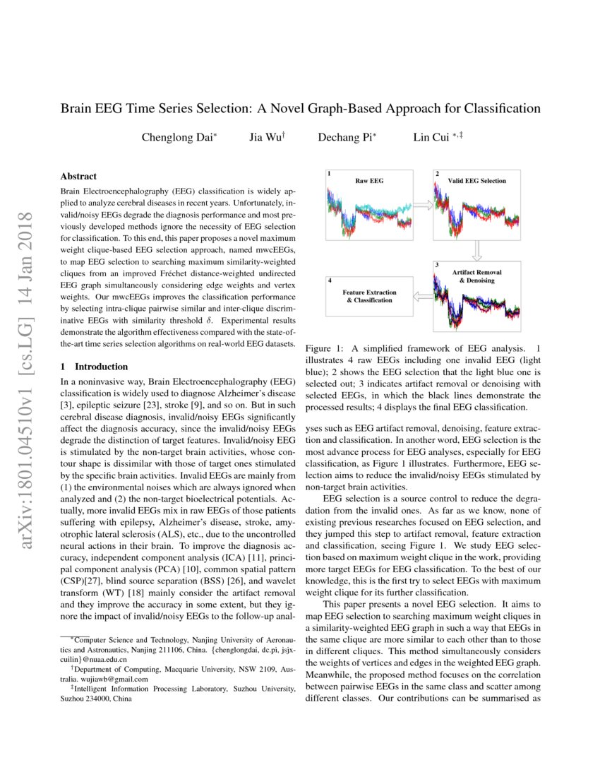 Brain Eeg Time Series Selection A Novel Graph Based Approach For