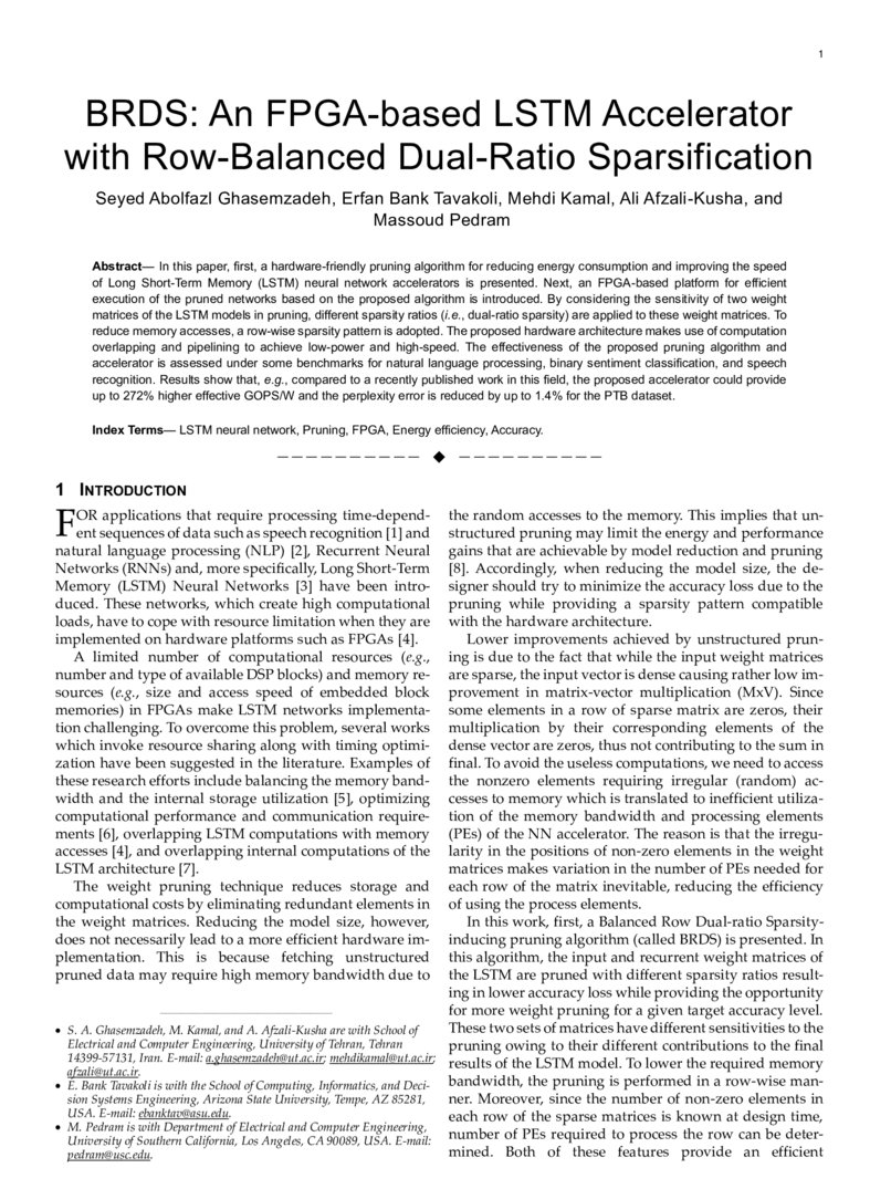 BRDS: An FPGA-based LSTM Accelerator with Row-Balanced Dual-Ratio Sparsification | DeepAI