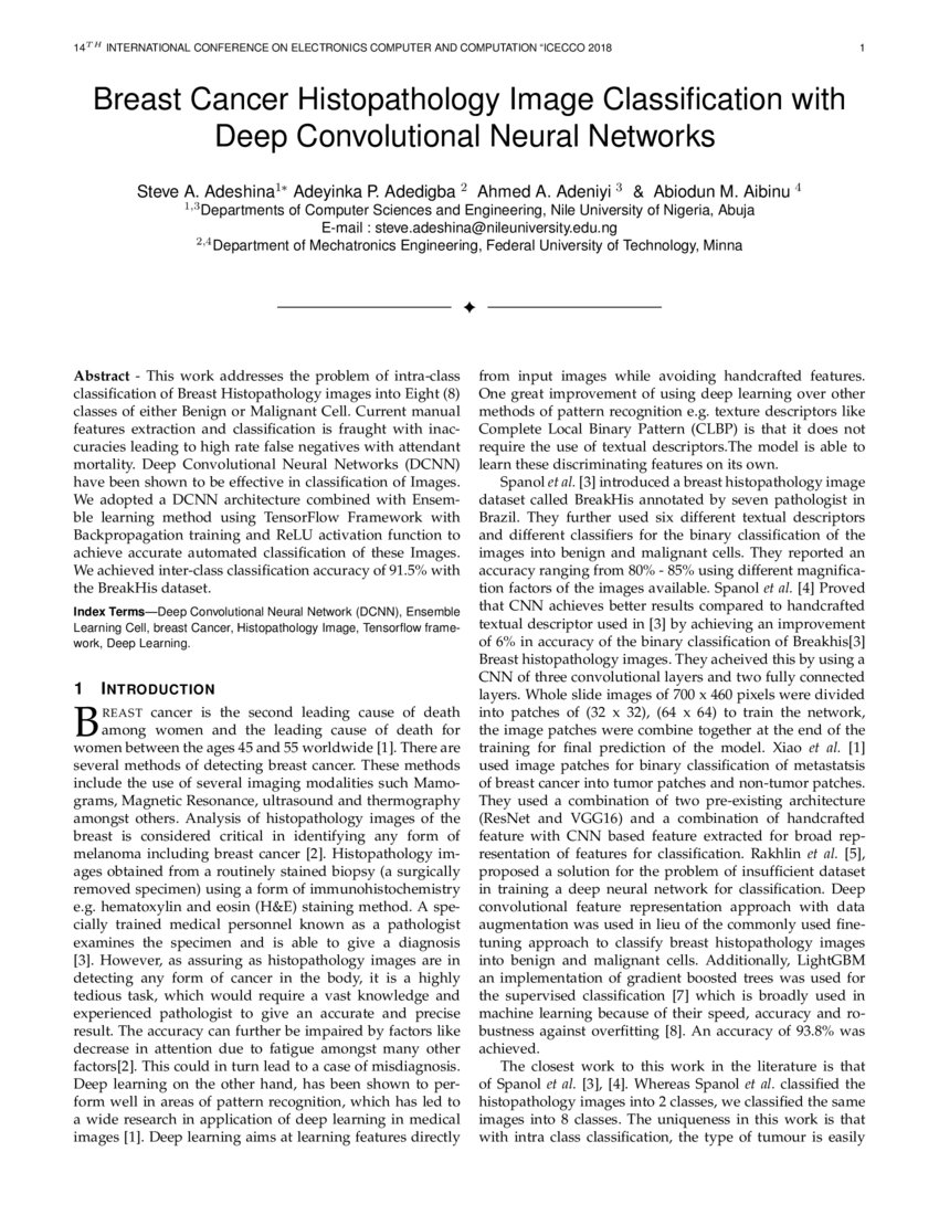 Breast Cancer Histopathology Image Classification With Deep Breast Cancer Histopathology Image Classification With Deep