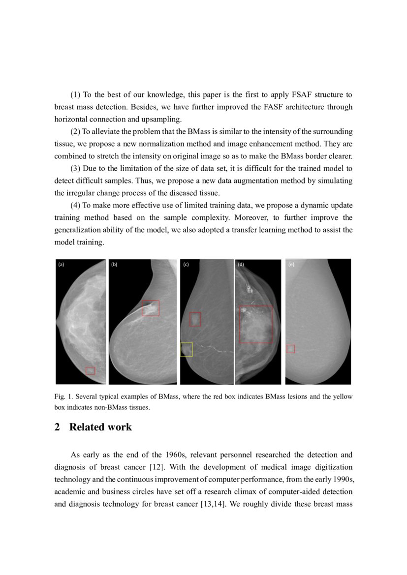 Breast mass detection in digital mammography based on anchor-free architecture | DeepAI