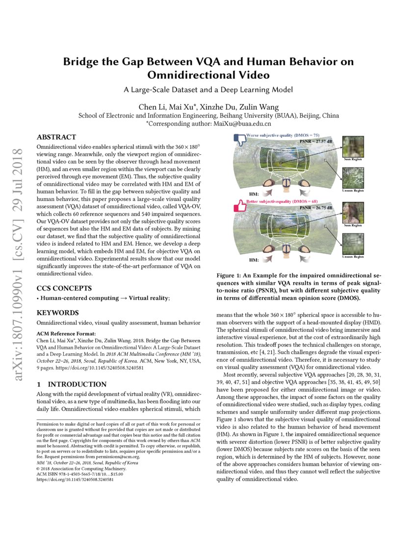 Bridge the Gap Between VQA and Human Behavior on Omnidirectional Video ...