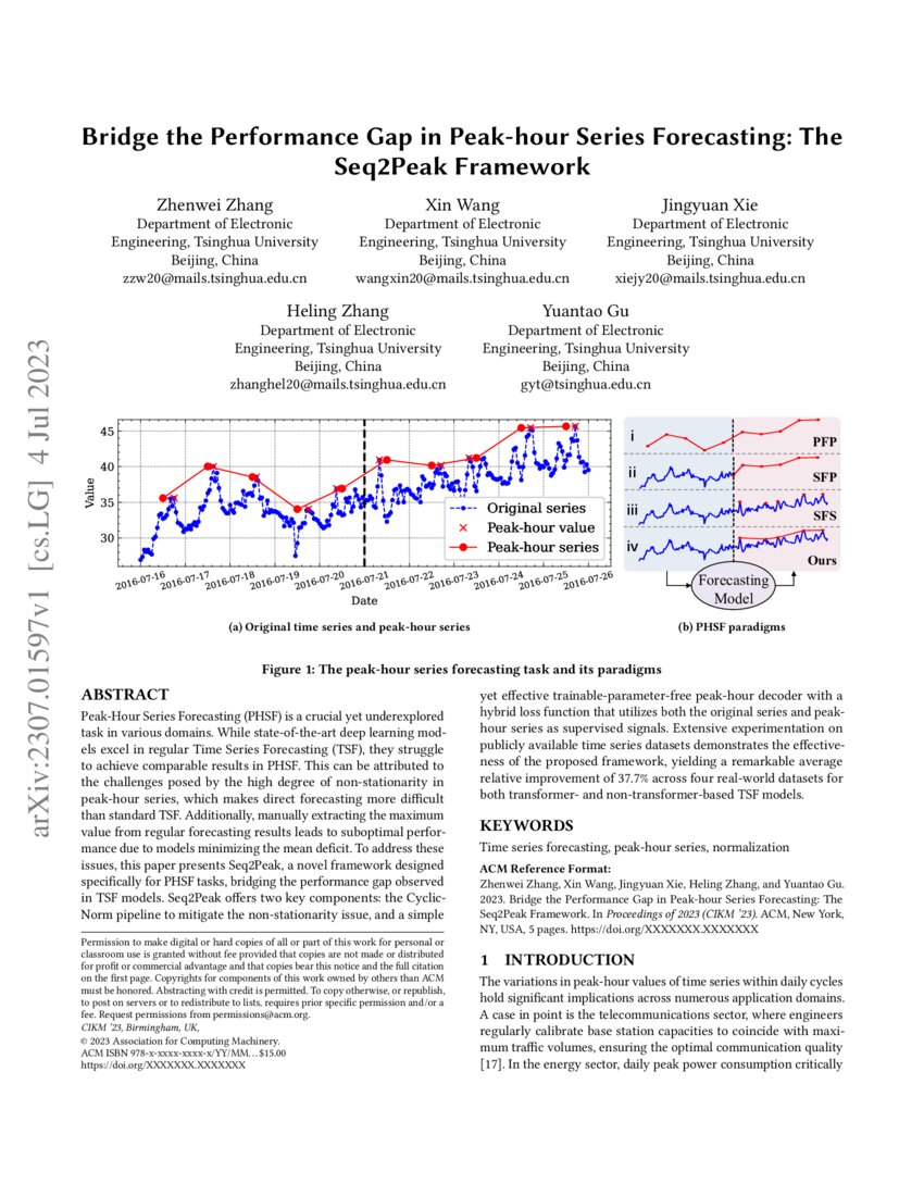 Bridge the Performance Gap in Peak-hour Series Forecasting: The ...