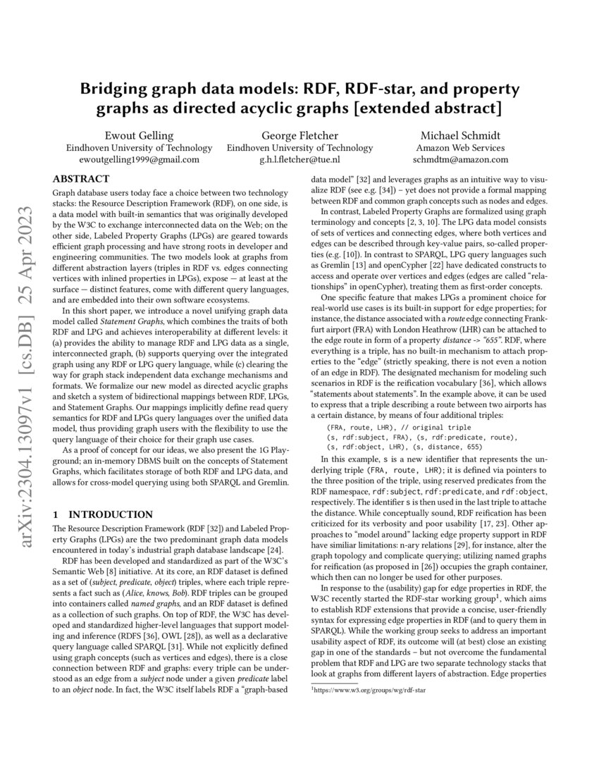 Bridging Graph Data Models Rdf Rdf Star And Property Graphs As