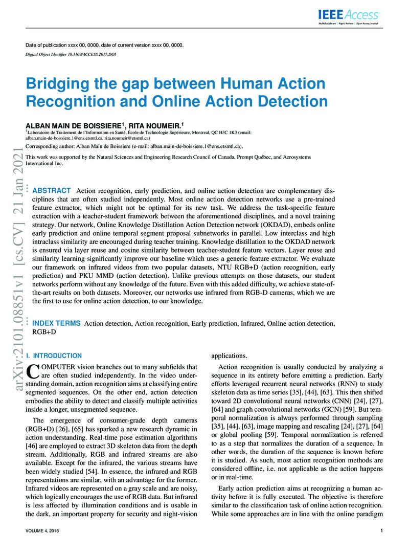 Bridging The Gap Between Human Action Recognition And Online Action Detection Deepai