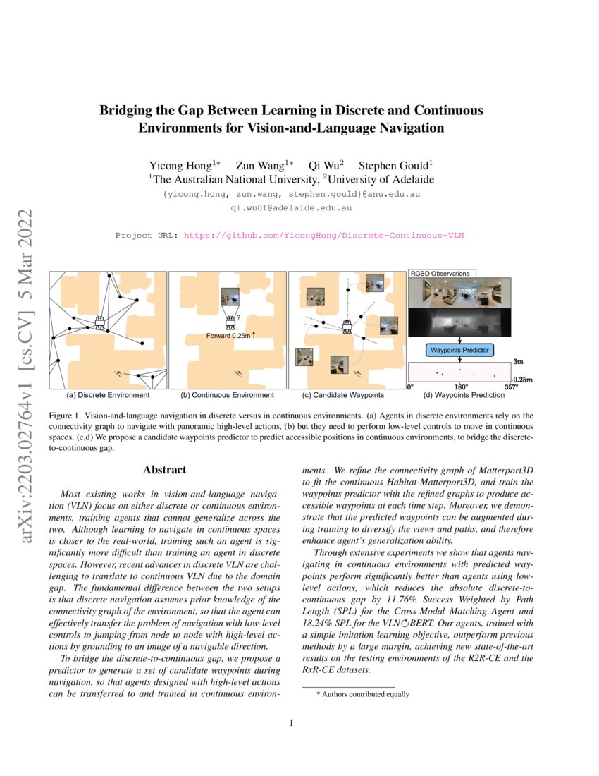 Bridging the Gap Between Learning in Discrete and Continuous Environments for Vision-and ...