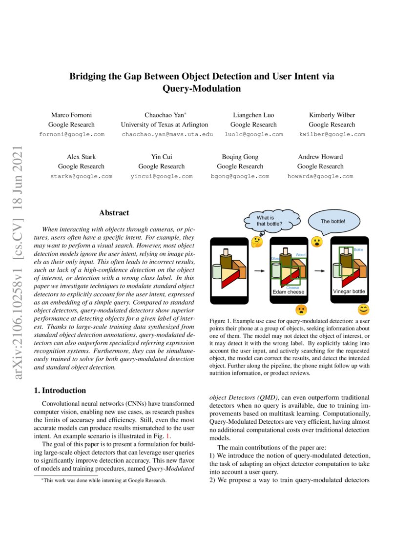 Bridging The Gap Between Object Detection And User Intent Via Query Modulation Deepai 2819