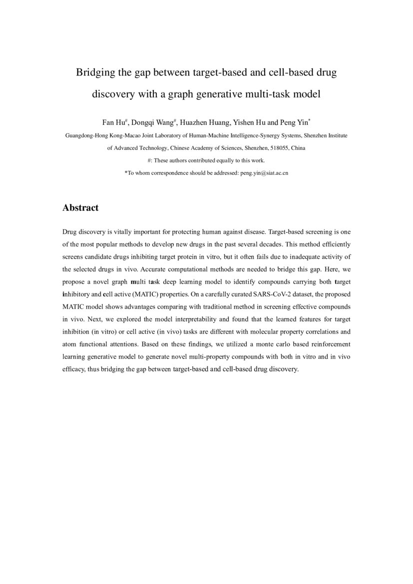 Bridging the gap between target-based and cell-based drug discovery with a graph generative ...