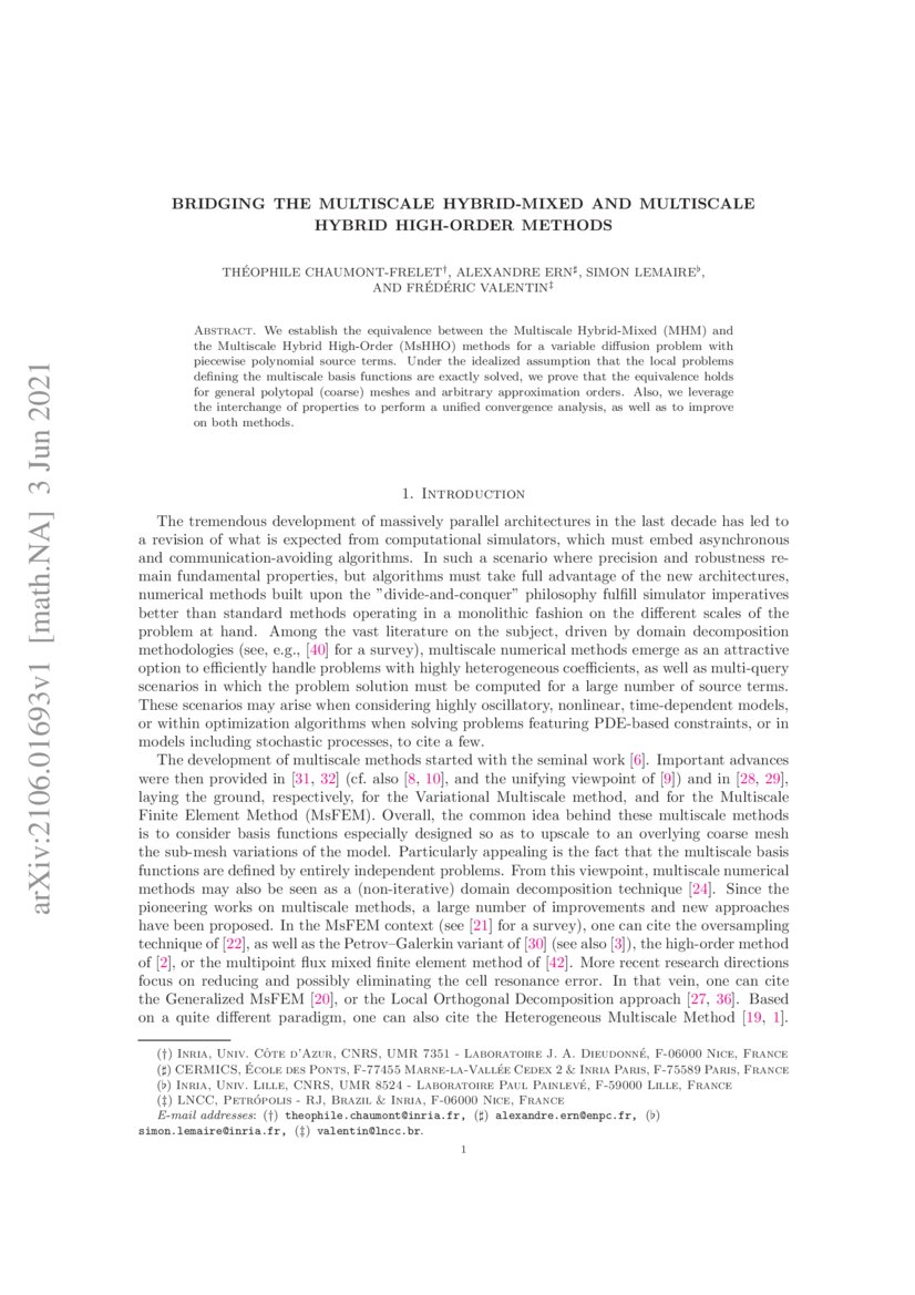 Bridging the Multiscale Hybrid-Mixed and Multiscale Hybrid High-Order ...