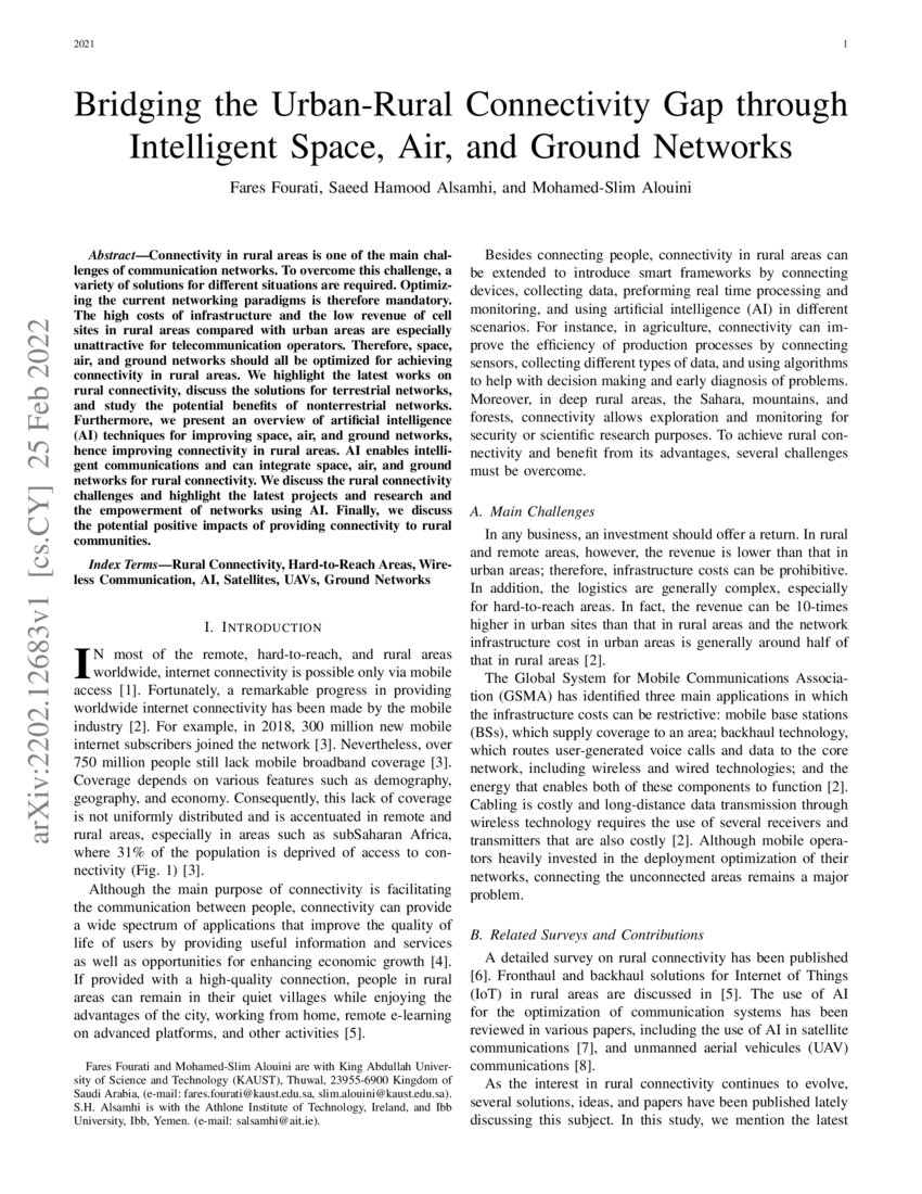 Bridging the Urban-Rural Connectivity Gap through Intelligent Space ...