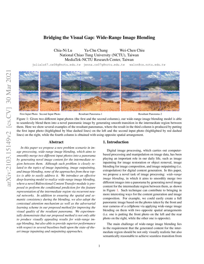 Bridging the Visual Gap: Wide-Range Image Blending | DeepAI