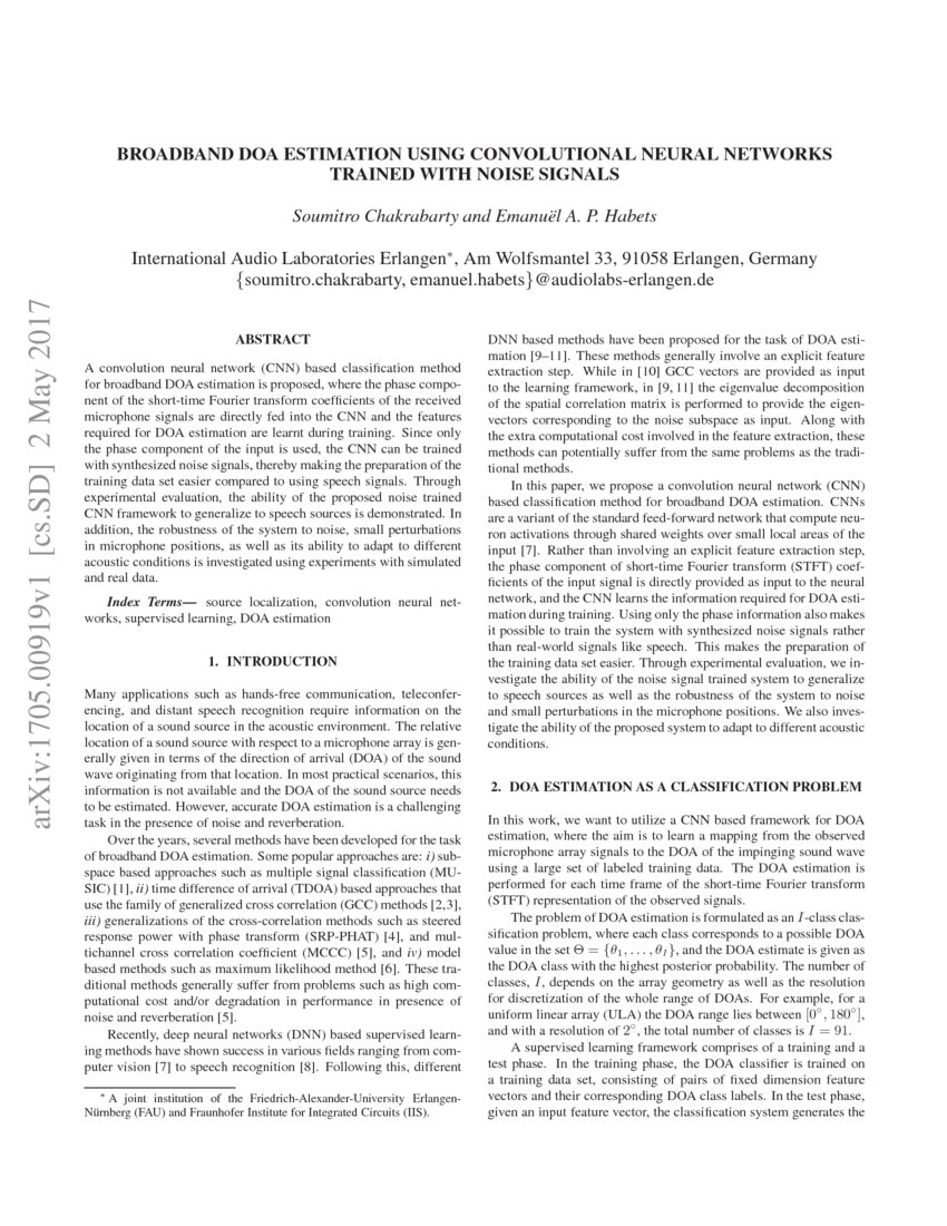 Broadband Doa Estimation Using Convolutional Neural Networks Trained