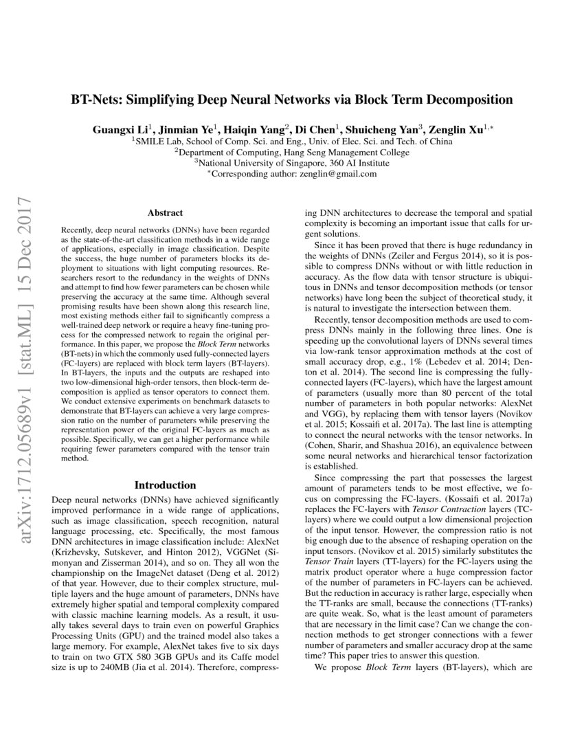 Bt Nets Simplifying Deep Neural Networks Via Block Term Decomposition