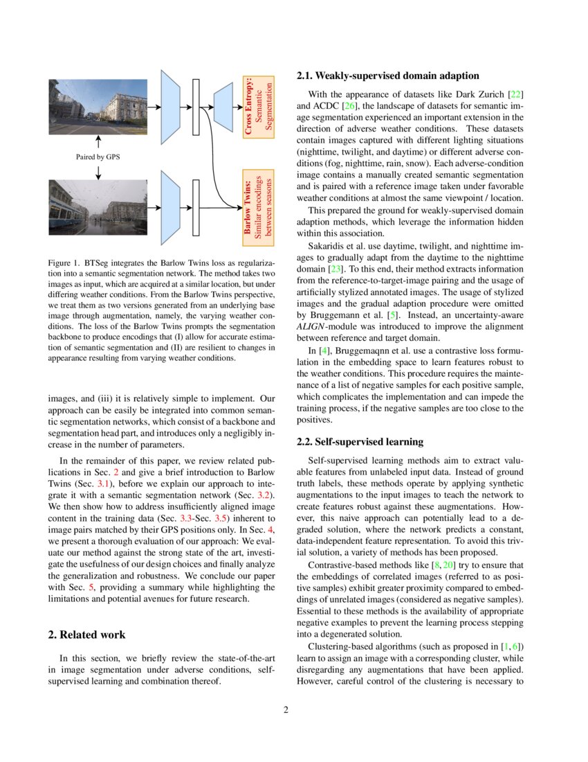 BTSeg: Barlow Twins Regularization for Domain Adaptation in Semantic Segmentation | DeepAI