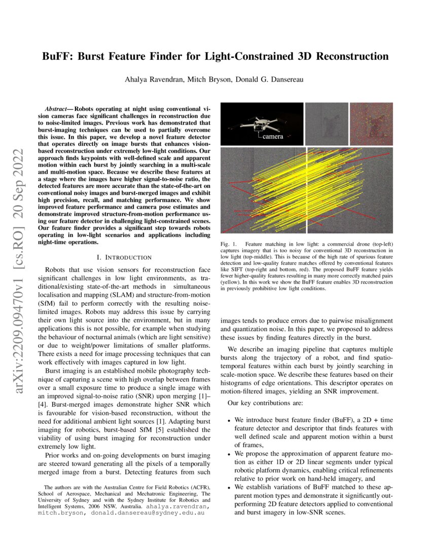 BuFF: Burst Feature Finder for Light-Constrained 3D Reconstruction | DeepAI