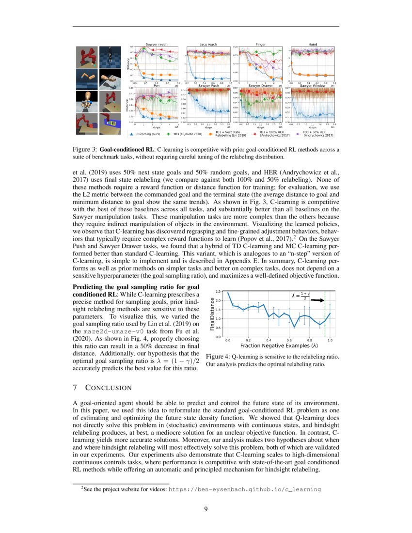 C-Learning: Learning to Achieve Goals via Recursive Classification | DeepAI