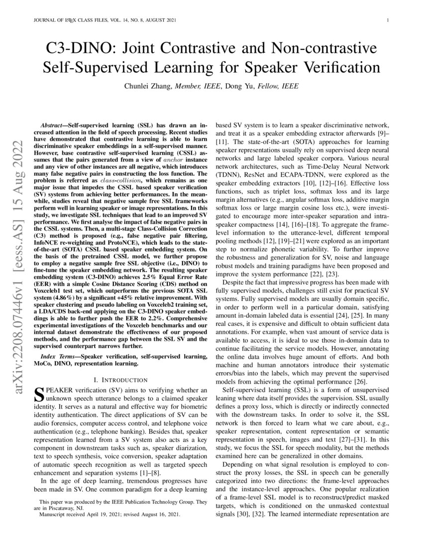C3 Dino Joint Contrastive And Non Contrastive Self Supervised Learning